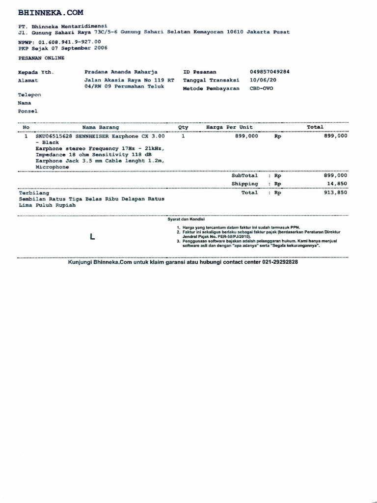 Invoice Hibah Elearning | PDF