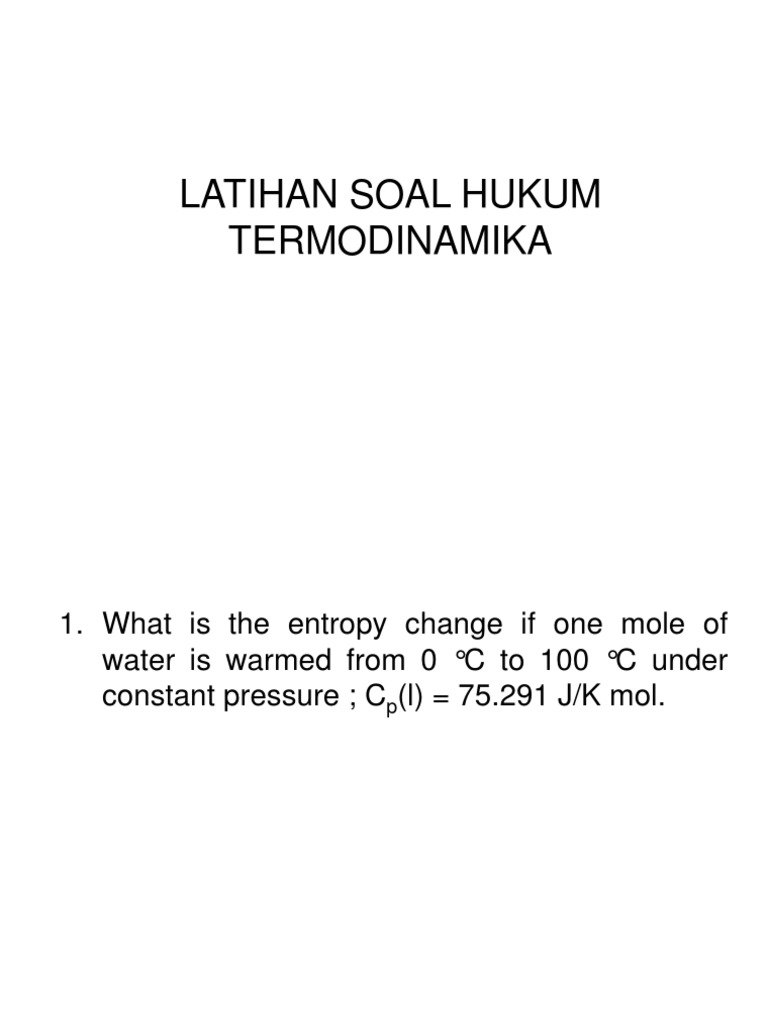 Latihan Soal Hukum Termodinamika II | PDF | Teknologi & Rekayasa