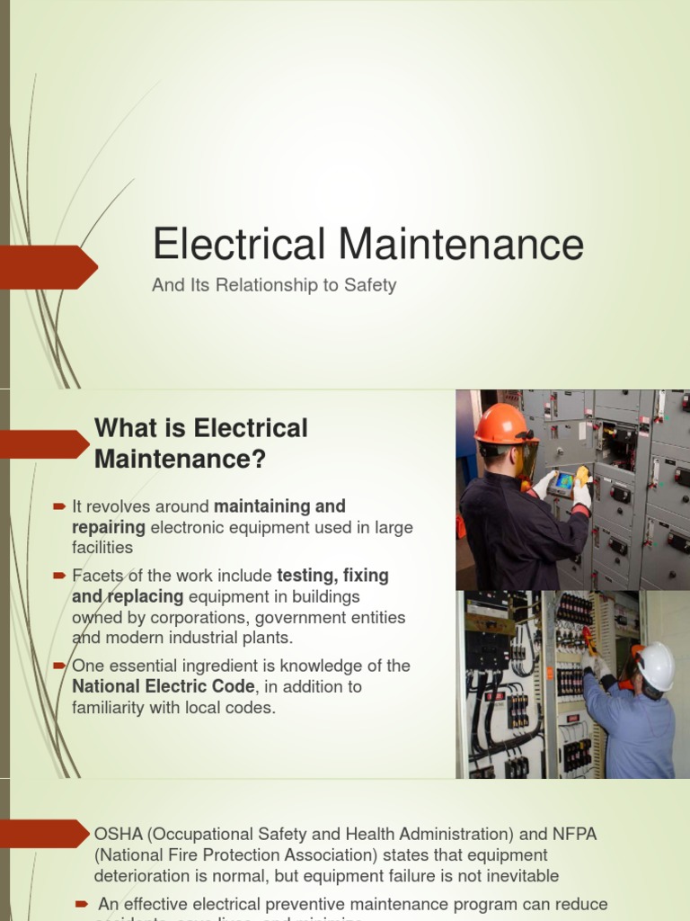 Importance of Electrical Maintenance Safety | PDF | Electrical Wiring ...