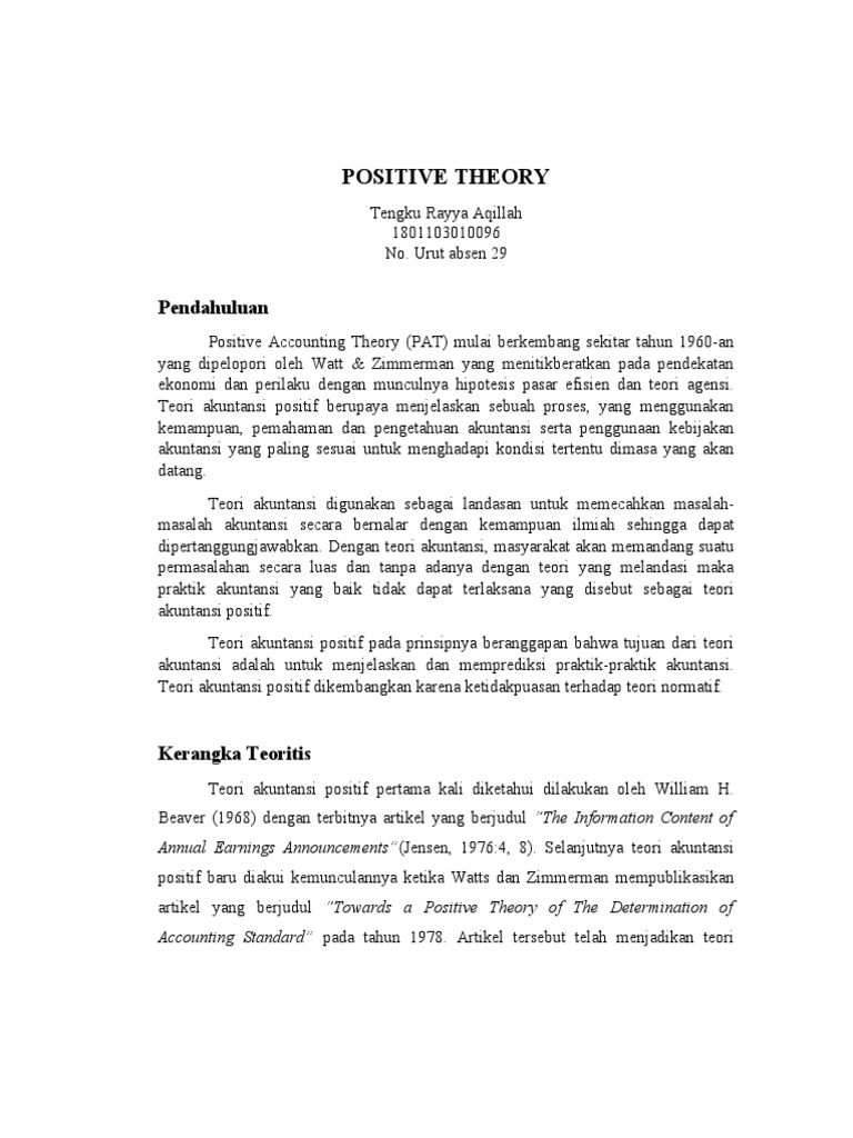 Positive Theory M-1 Rayya | PDF
