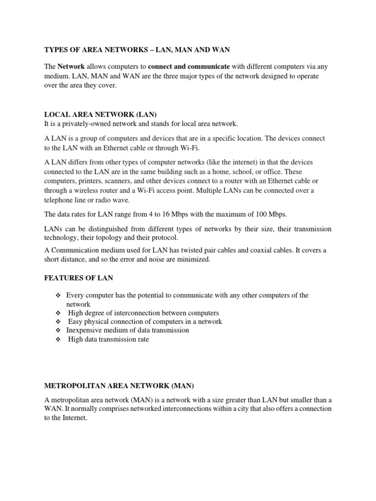 Cosc 0160 Types Of Computer Networks Pdf Ethernet Local Area Network