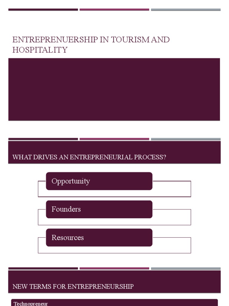 Entrepreneurship in Tourism & Hospitality | PDF | Career & Growth ...