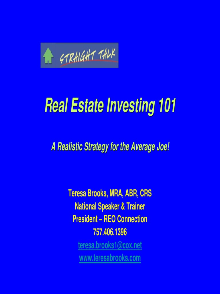 Real Estate Investing 101 | PDF | Real Estate Investing | Debt
