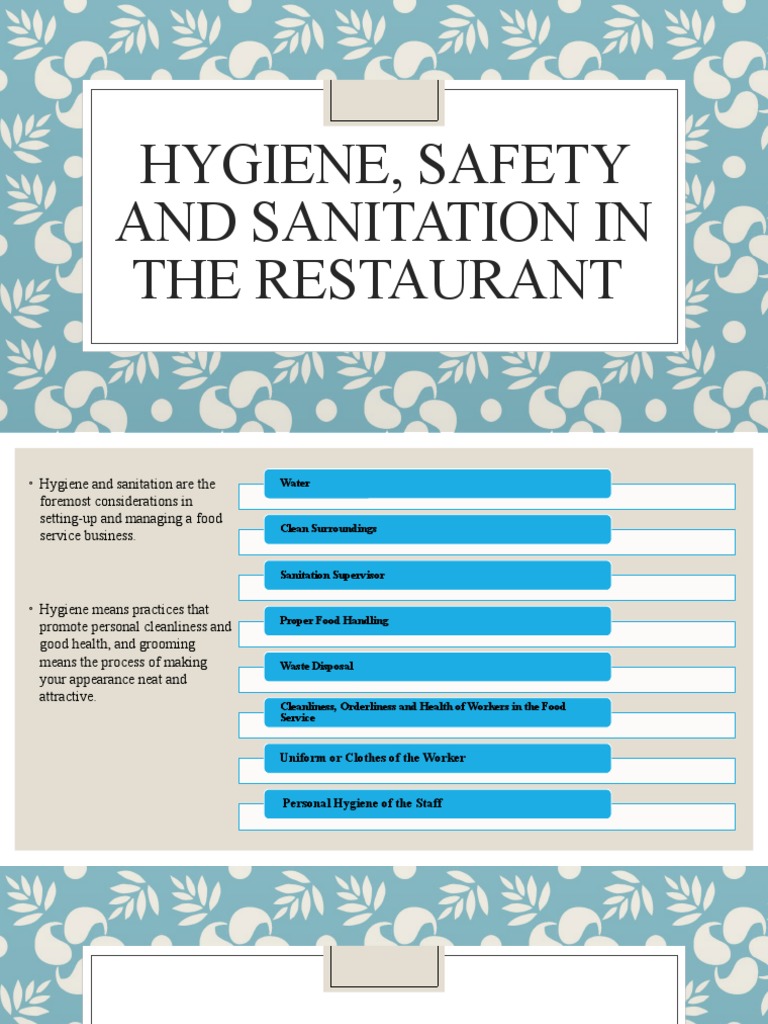 Restaurant Hygiene and Sanitation Practices | PDF