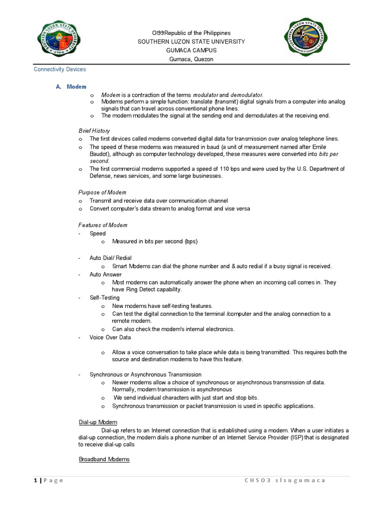 Connectivity Devices Explained: Modems, Hubs, Routers | PDF | Modem | Router (Computing)