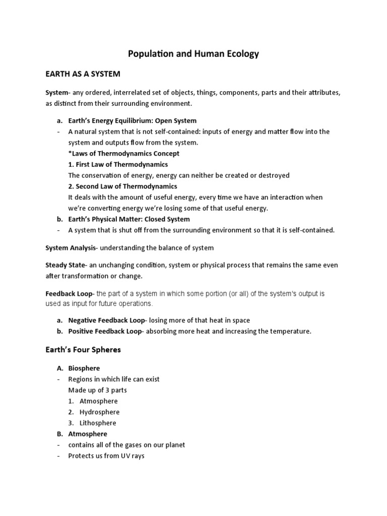 Population and Human Ecology HANDOUT | Download Free PDF | Homo ...