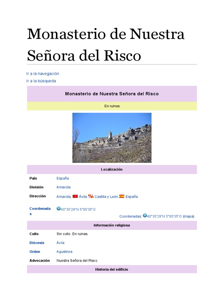 Ruinas del Monasterio del Risco | PDF | Religión y creencia