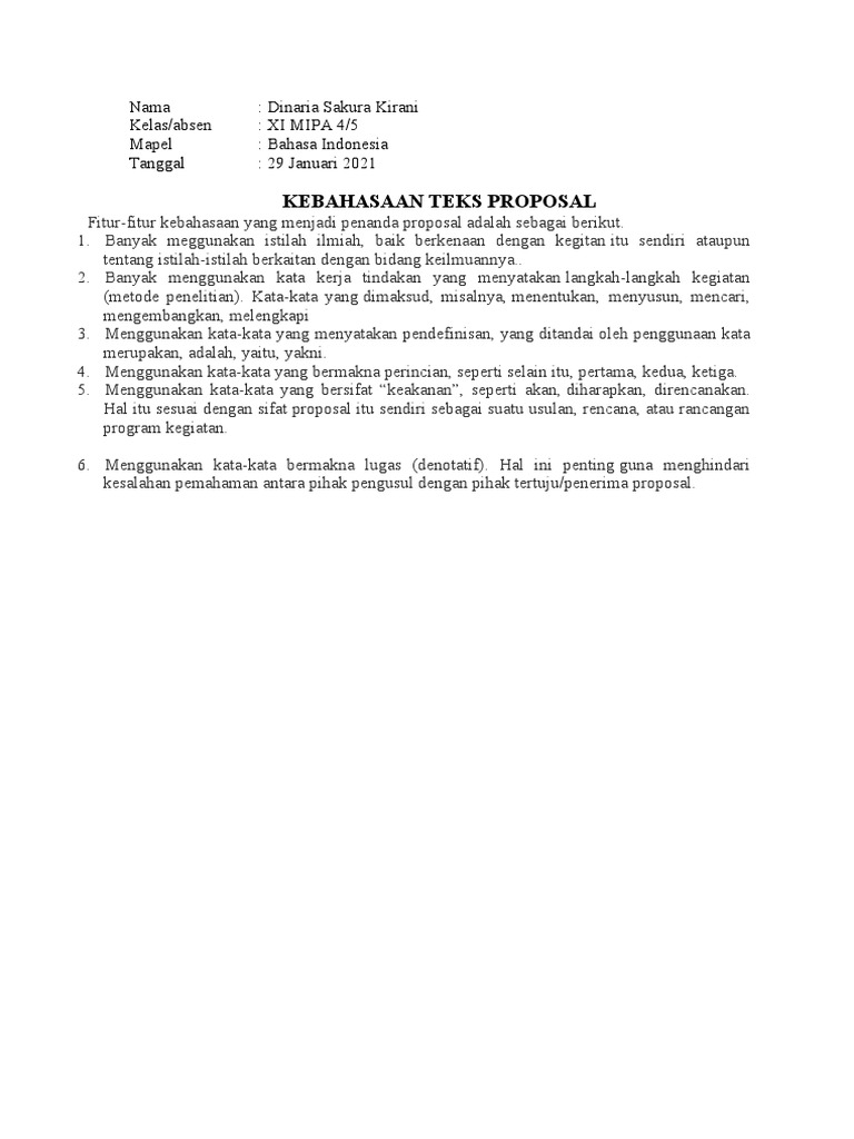 Kebahasaan Teks Proposal | PDF | Seni