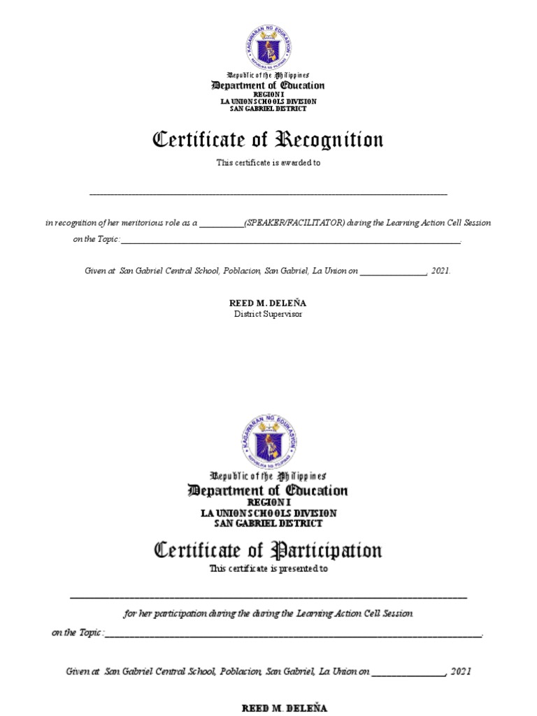 Certificate of REcognition LAC | PDF | Further Education