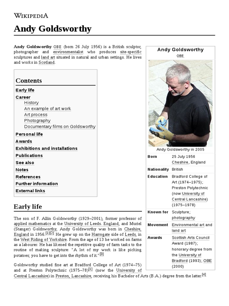 Andy Goldsworthy | PDF | Sculpture