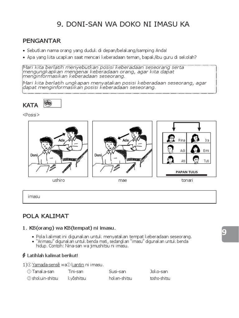 Bab 9. DONI-SAN WA DOKO NI IMASU KA | PDF