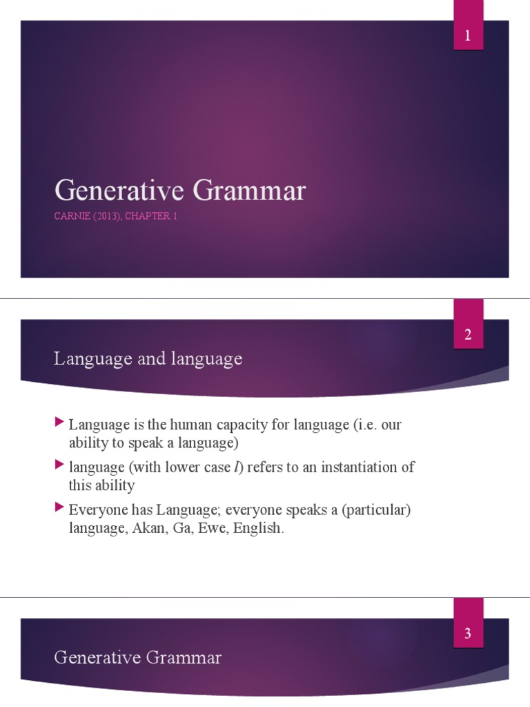 Generative Grammar: CARNIE (2013), CHAPTER 1 | PDF | Syntax | Human ...