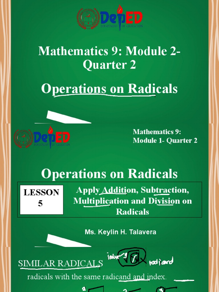 Operations on Radicals Explained | PDF | Multiplication | Number Theory