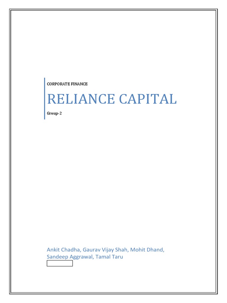 Reliance Capital: Ankit Chadha, Gaurav Vijay Shah, Mohit Dhand, Sandeep ...