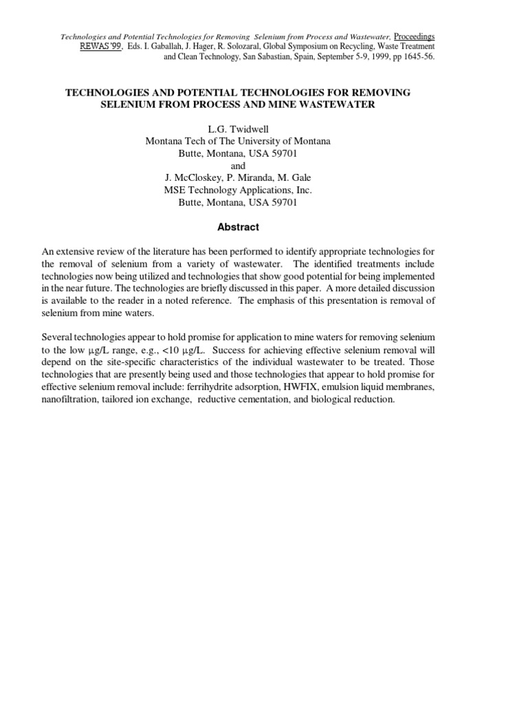 Selenium Review | PDF | Selenium | Adsorption