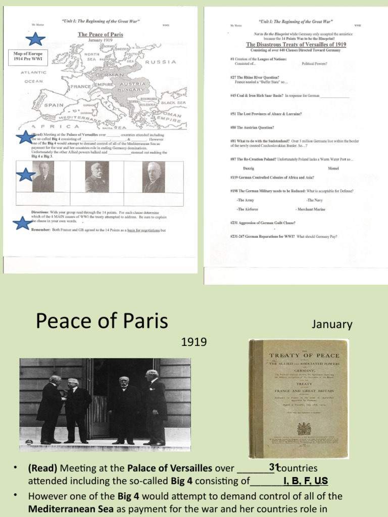 Treaty of Versailles Notes | PDF | Treaty Of Versailles | World War I