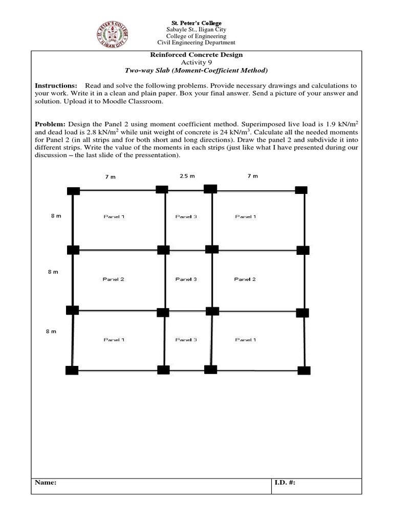 Moment Calculations for a Two-Way Slab Panel Using the Moment ...
