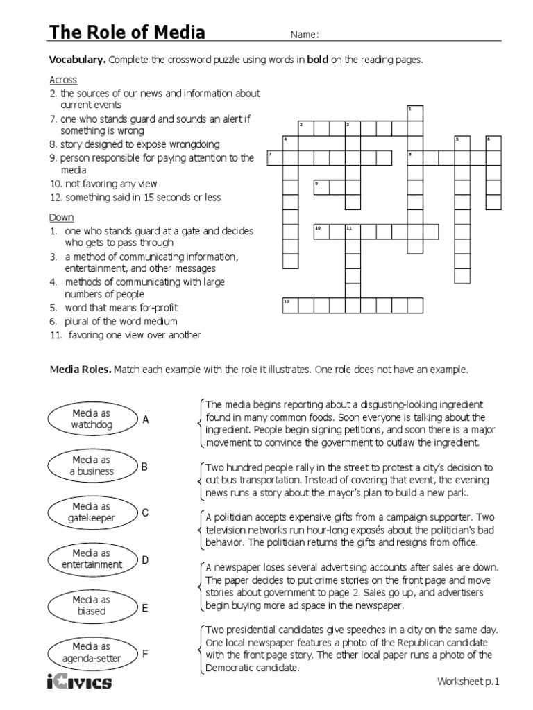 Role of Media Activity Fillable | PDF | Public Sphere | Communication
