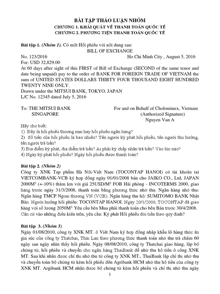 Bai Tap Chuong Hoi Phieu | PDF