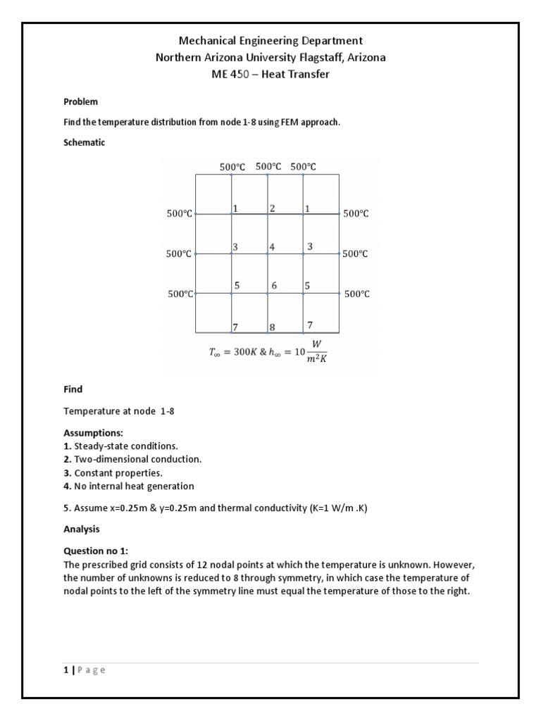 Fem Heat Transfer 1 | PDF | Heat Transfer | Branches Of Thermodynamics