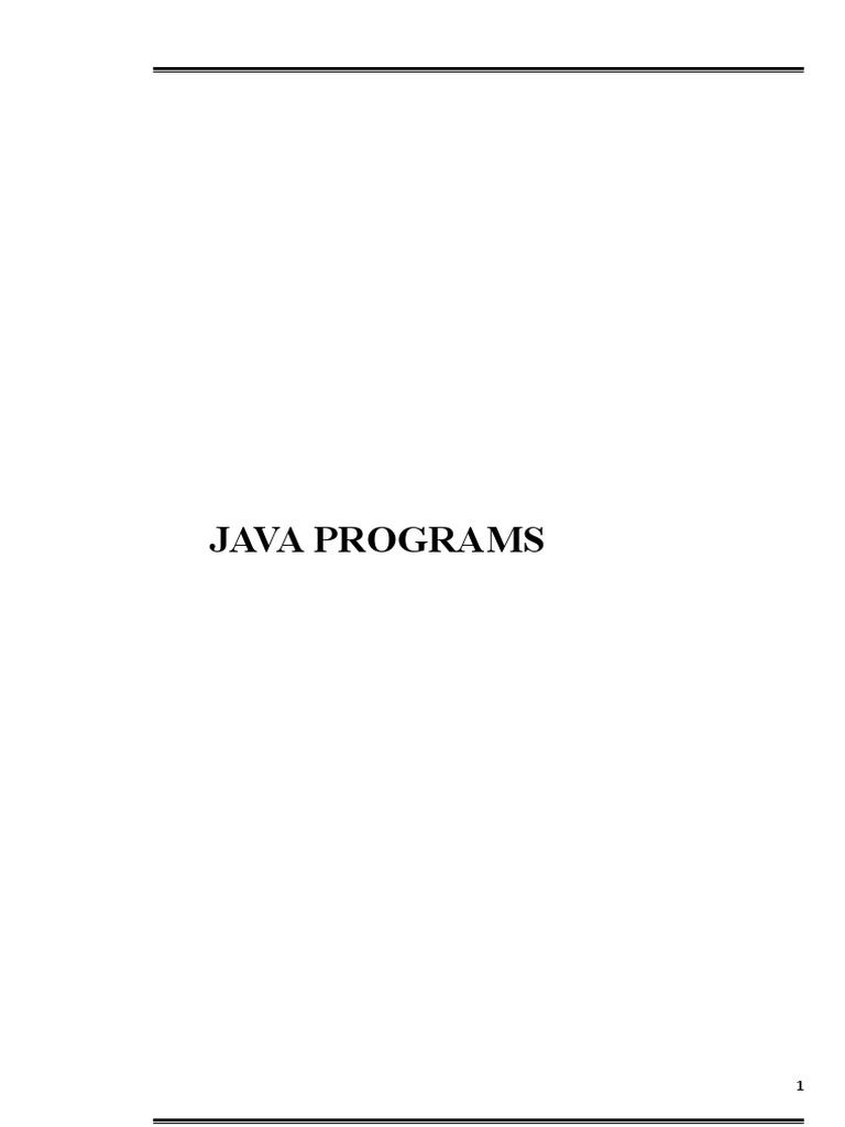Pgms Pdf Java Programming Language Area