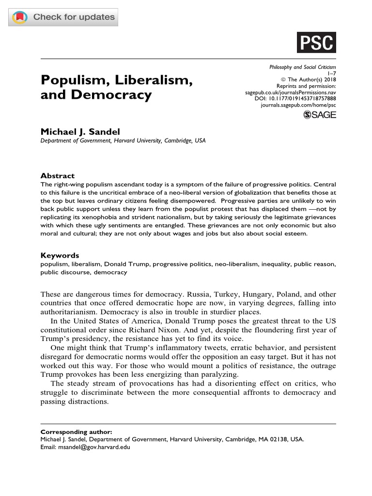 Rethinking Progressivism Amid Populism | PDF | Populism | Liberalism