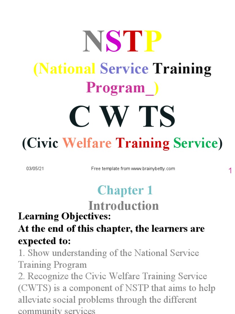 NSTP CWTS | PDF | Reserve Officers' Training Corps | Citizenship