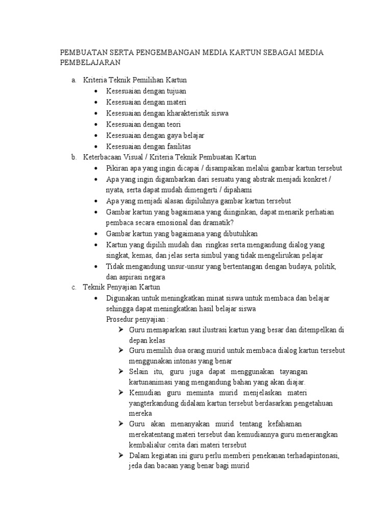 Pembuatan Serta Pengembangan Media Kartun Sebagai Media Pembelajaran ...