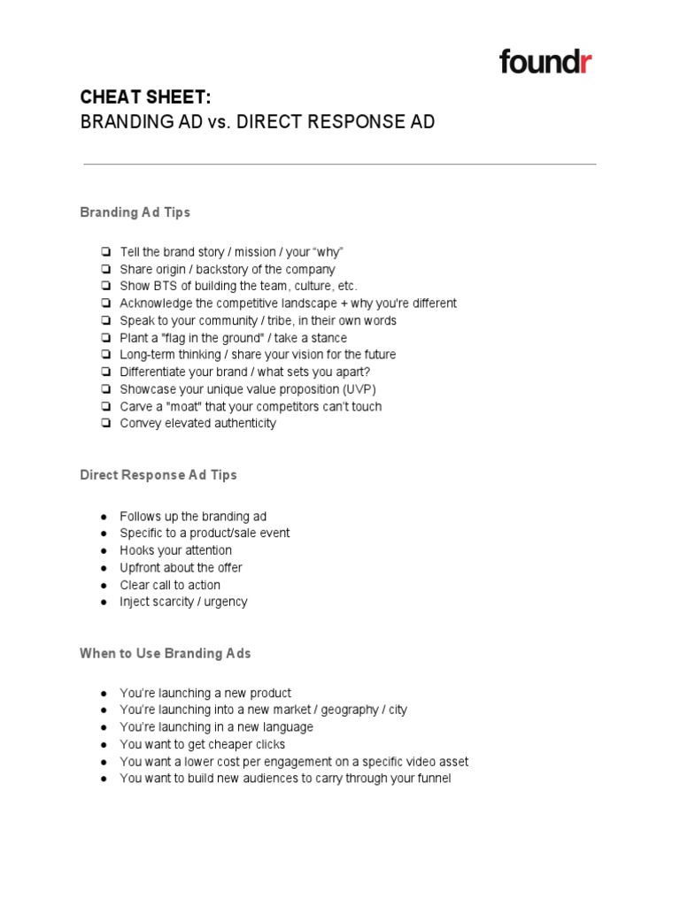 Branding vs. Direct Response Ads Guide | PDF | Career & Growth | Business
