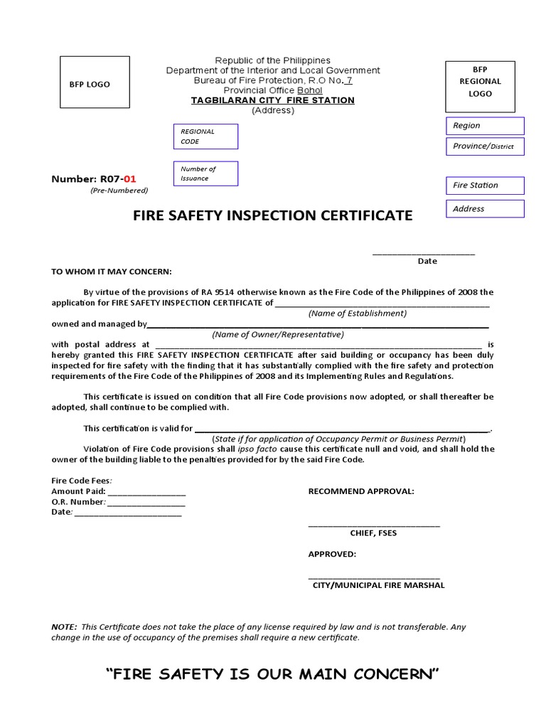 Fire Safety Inspection Certificate Guide | PDF | Fire Safety | Common Law