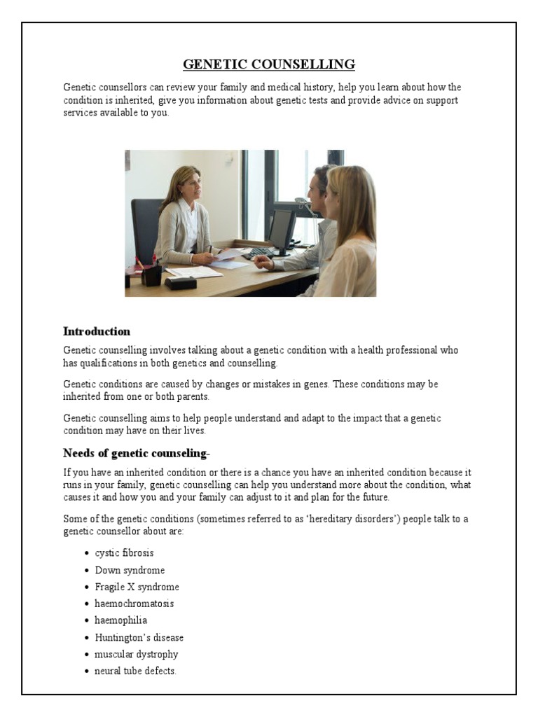 Genetic Counselling Assignment | Download Free PDF | Genetic Disorder ...