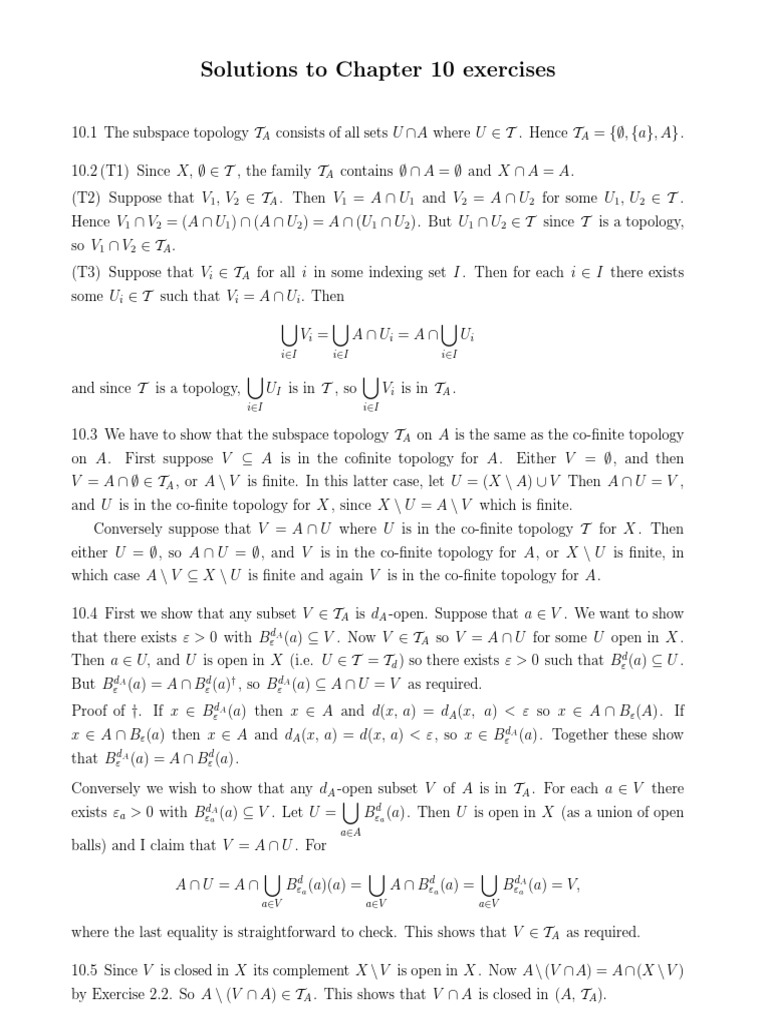 Chapter 10 Solutions | PDF | Continuous Function | Abstract Algebra
