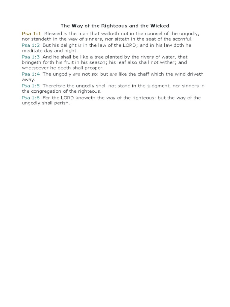 Psalm 1 | PDF