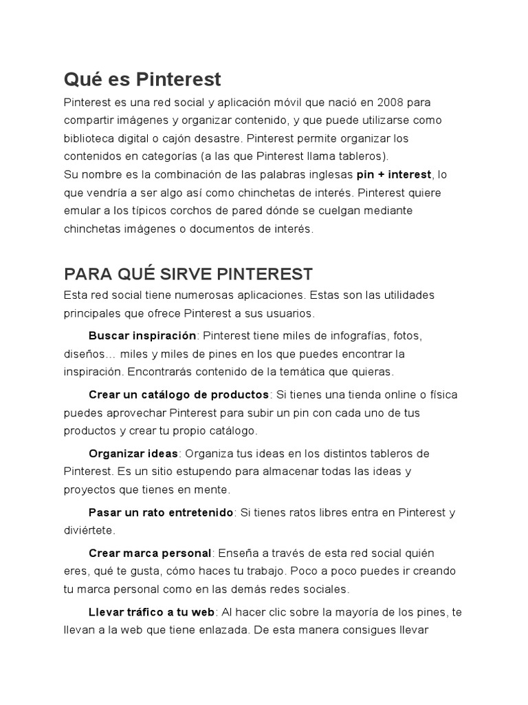 Qué Es Pinterest | PDF | Servicio de redes sociales | HTML