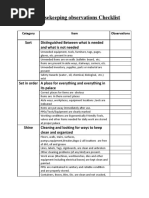 5S Housekeeping Checklist & Feedback Form | PDF | Housekeeping | Nature
