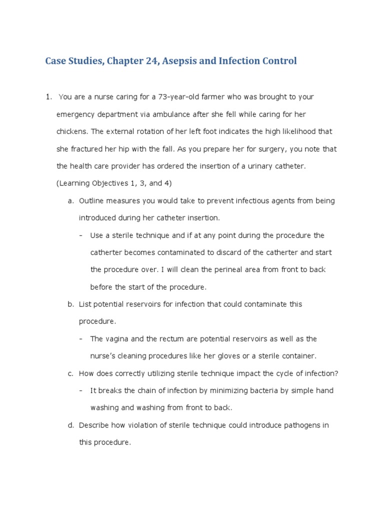Infection Control Case Studies for Nurses | PDF | Infection | Public Health