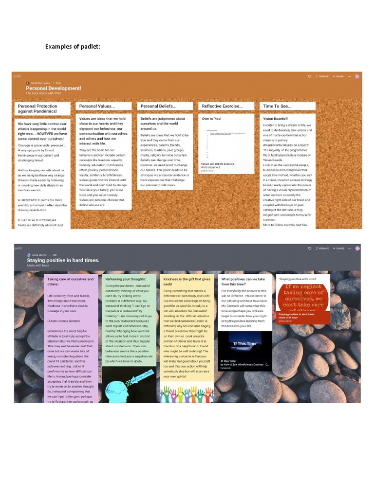 Examples of Padlet | PDF