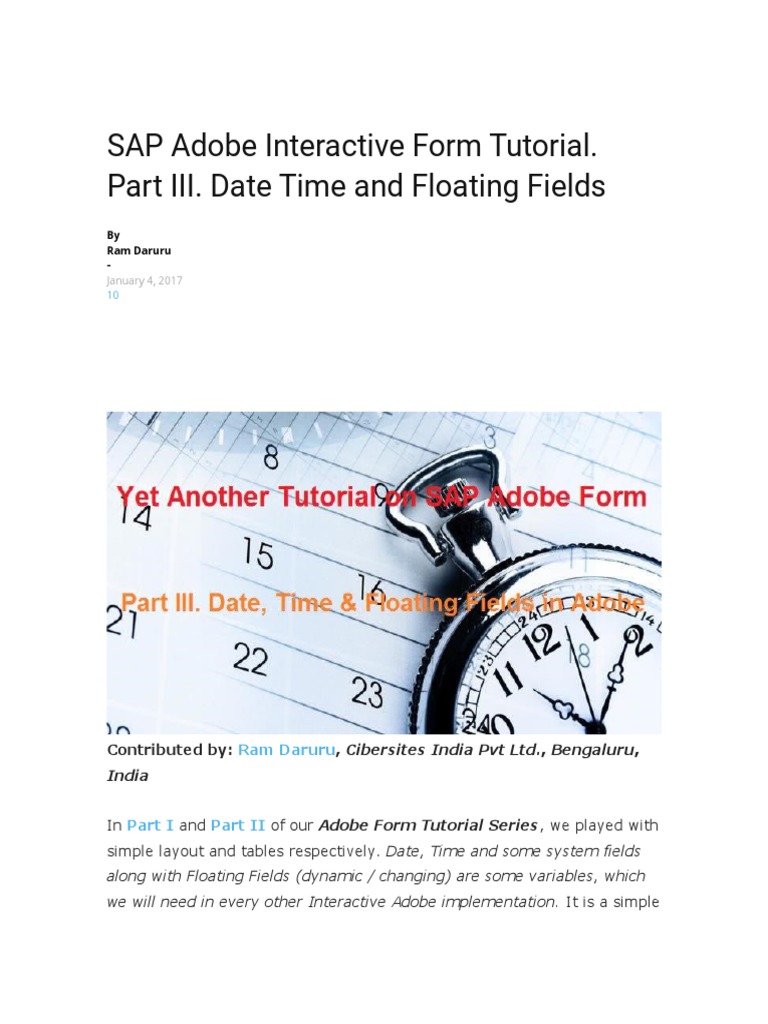 Sap Adobe Interactive Form Tutorial Parte 3 Pdf Page Layout Variable Computer Science