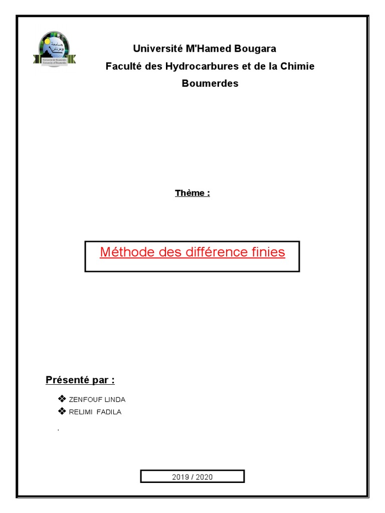Méthode Des Differences Finies | PDF | Analyse numérique | Enseignement des mathématiques