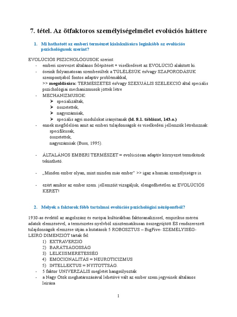 7 Tétel | PDF