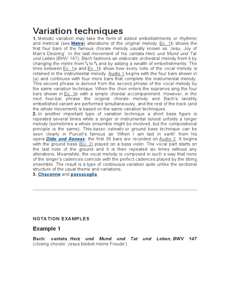 Variation Techniques: Metre | PDF | Jesu, Joy Of Man's Desiring | Herz ...
