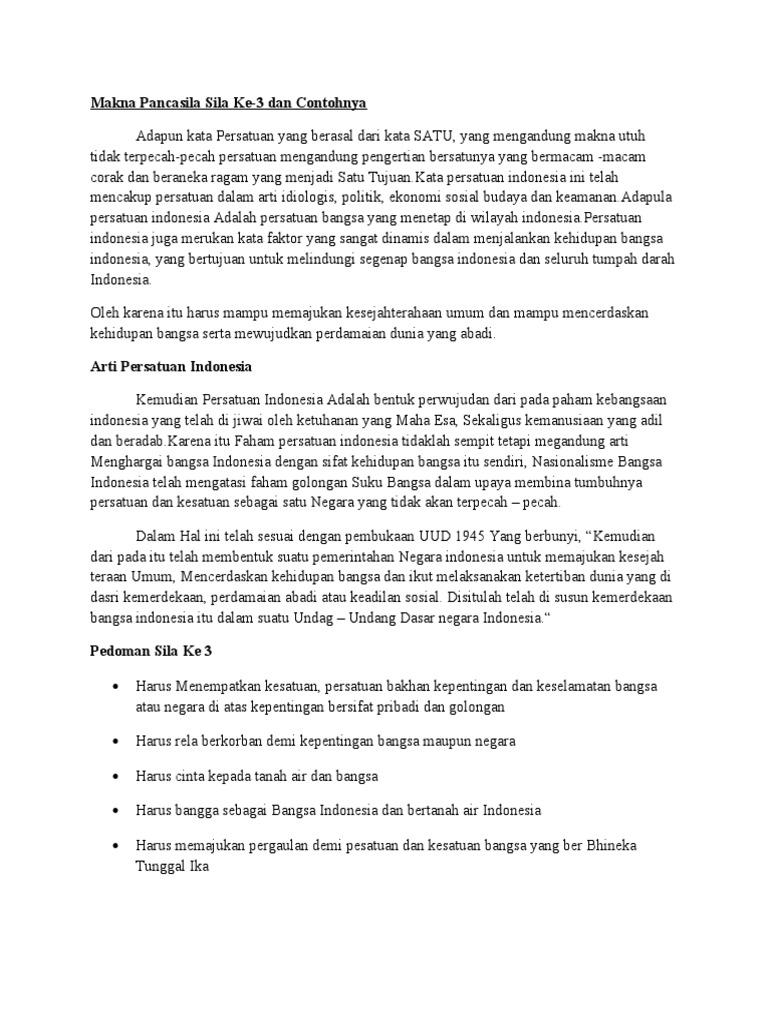 Makna Sila Ke-3 | PDF