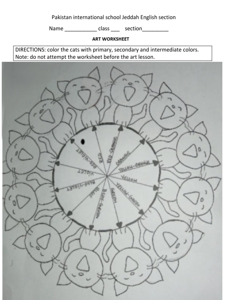 Y4 Color Wheel Worksheet | PDF