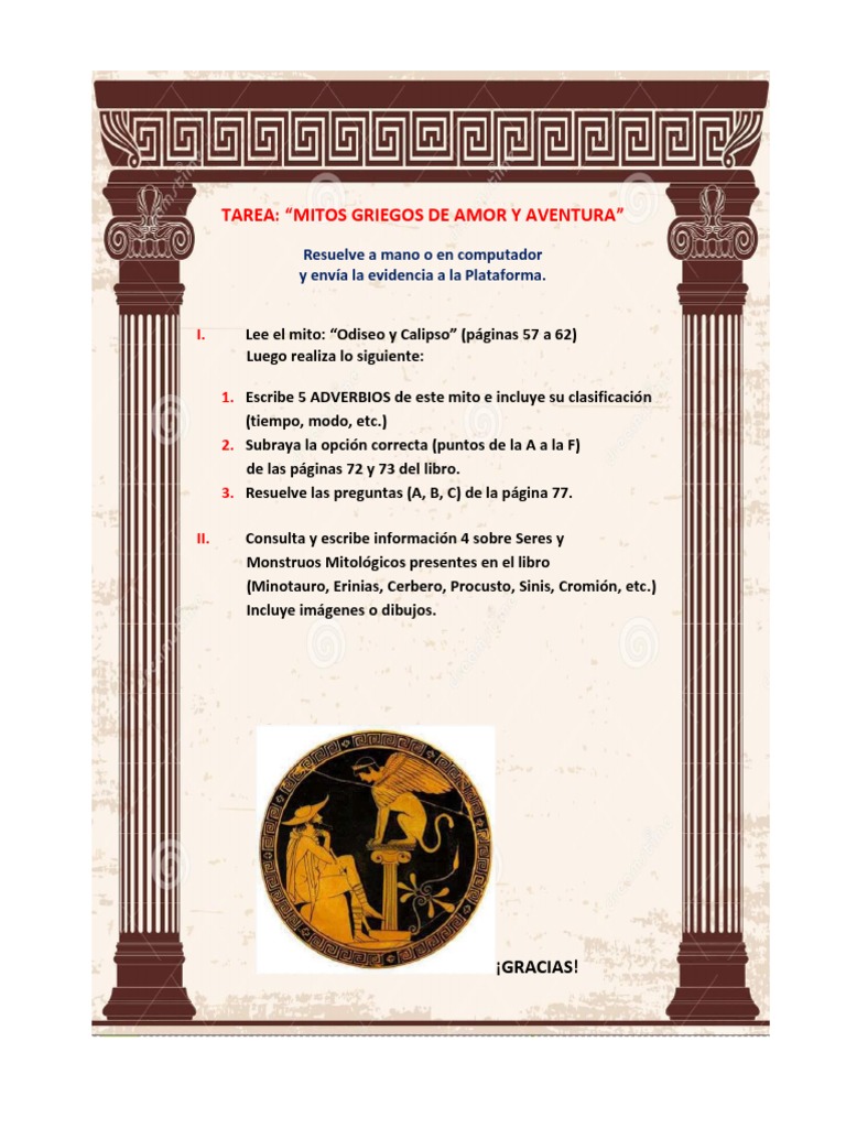 Tarea Mitos Griegos de Amor y Aventura | PDF