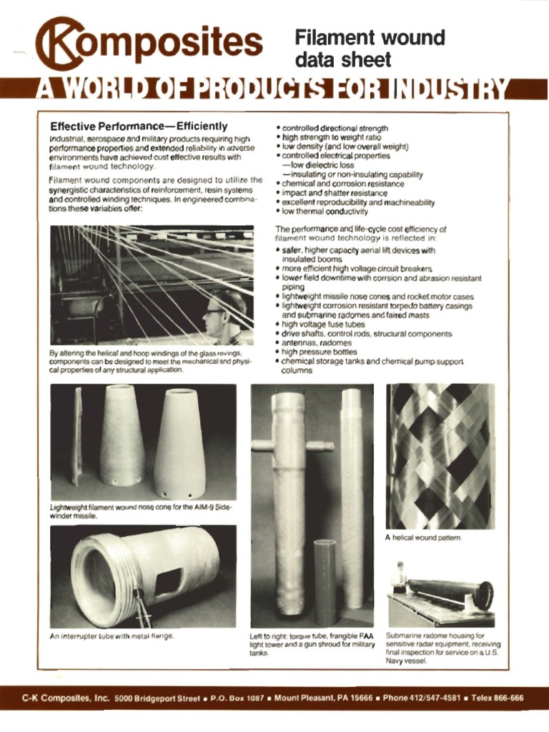 Filament Wound Data Sheet | PDF