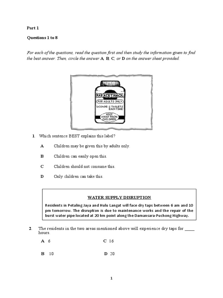 Reading Comprehension Practice Questions | PDF | Retail | Supermarket