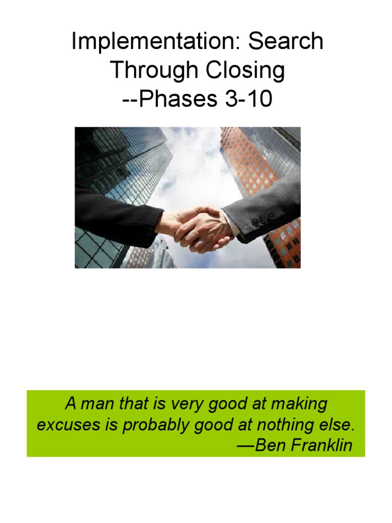 Chapter 5 Implementation Search Through Closing | PDF | Mergers And Acquisitions | Due Diligence