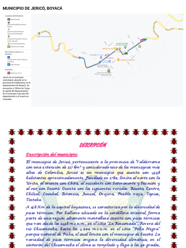 Jericó, Boyacá: Mapa y Descripción | PDF | Comida y bebida | Agricultura
