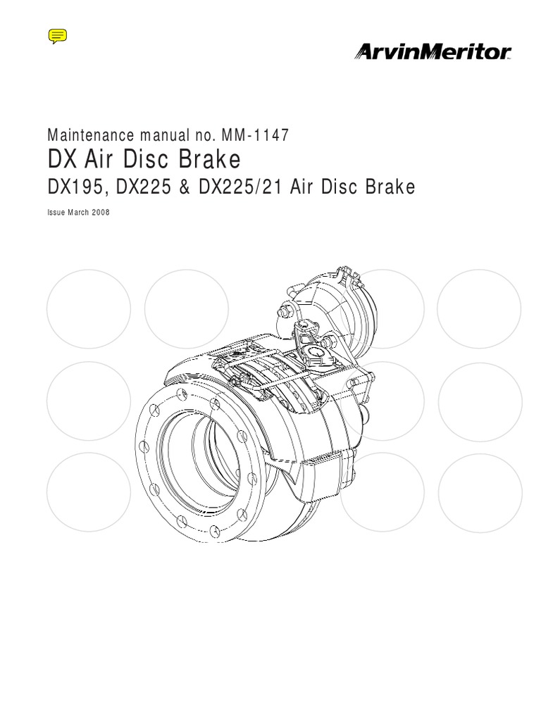 Meritor Service Manual DX195 and DX225 - MM1147 | PDF | Brake | Actuator
