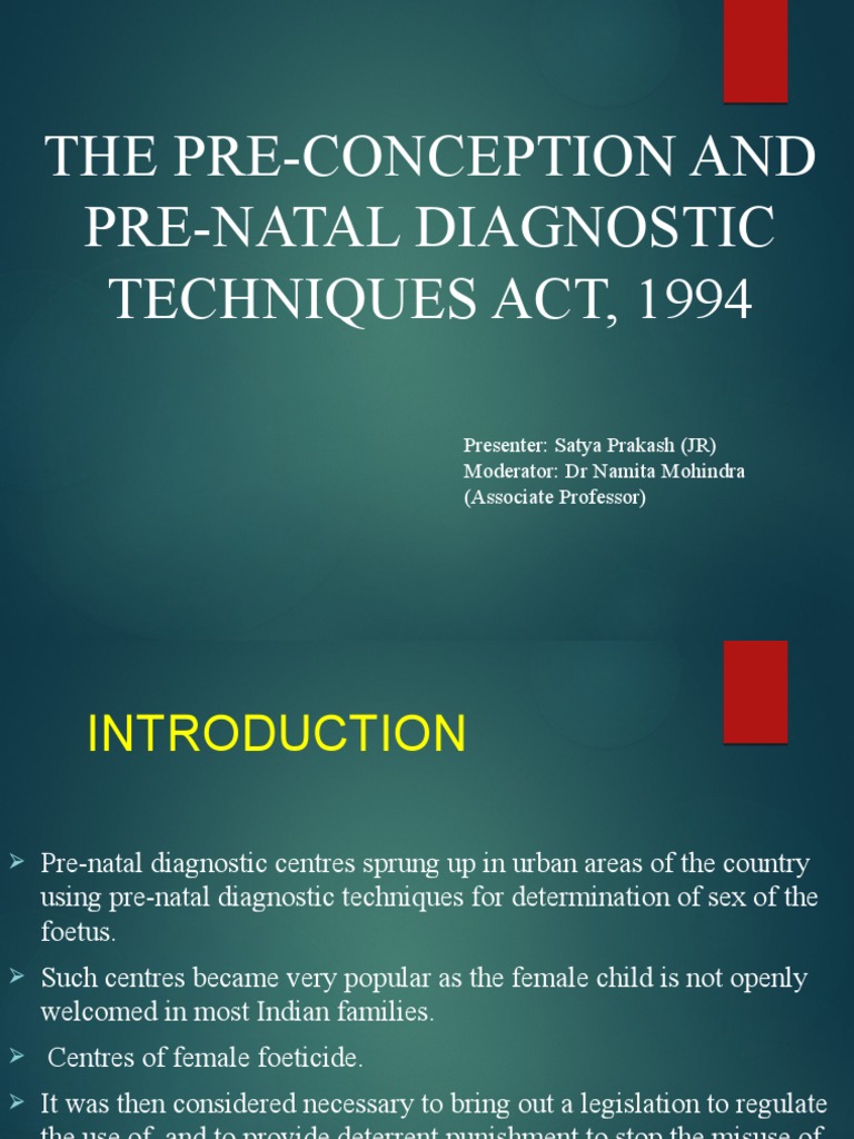 The Pre-Conception and Pre-Natal Diagnostic Techniques Act, 1994 | PDF ...